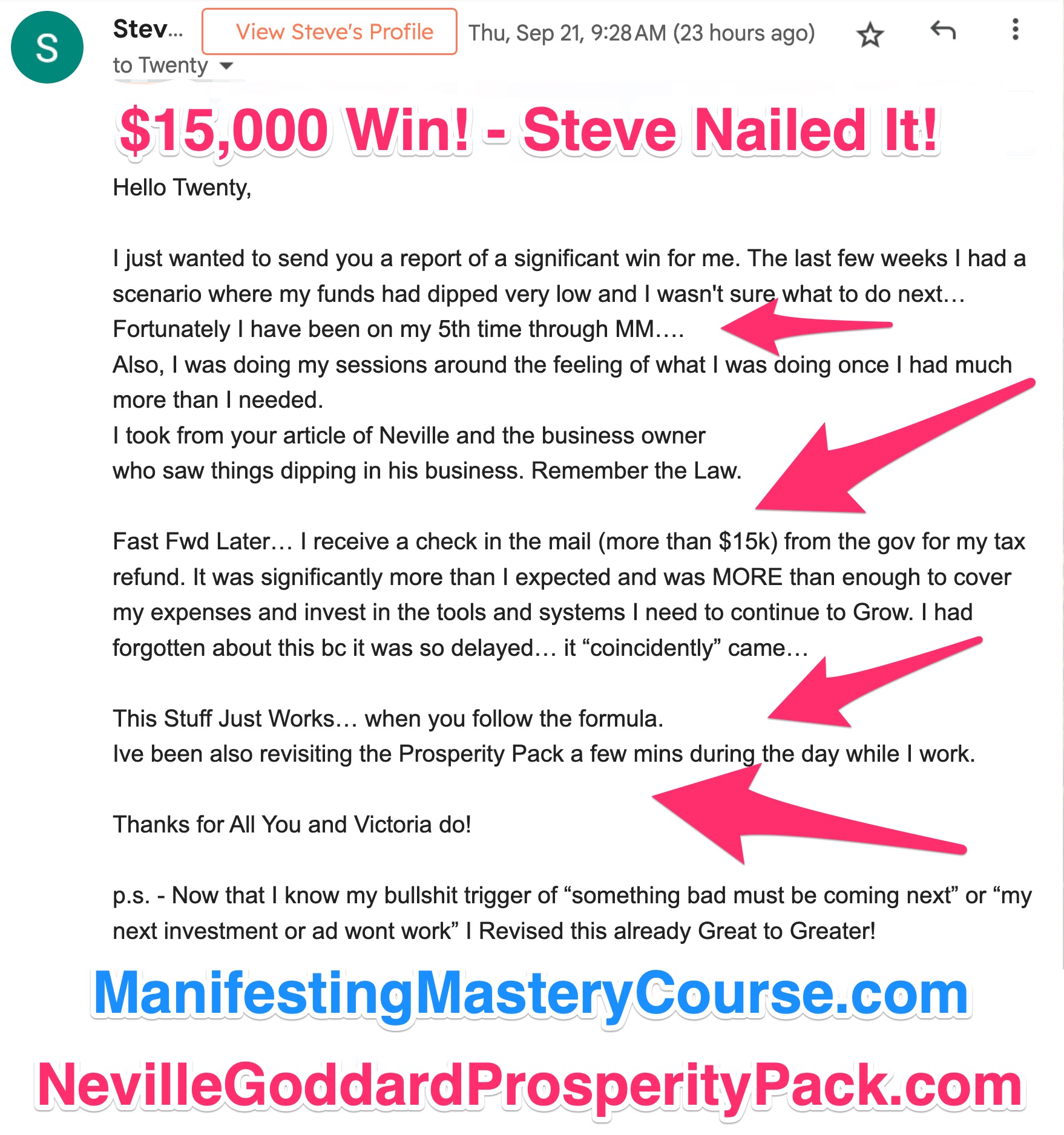 Steve’s $15,000 Win! – You could be next! | FreeNeville.com